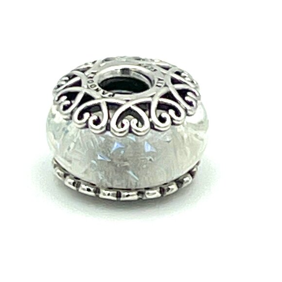 Pandora | Jewelry | Pandora Silver Iridescent White Murano | Poshmark